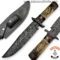 Twisted Damascus Bowie Knife with Sheath | Hunting Blade 2024