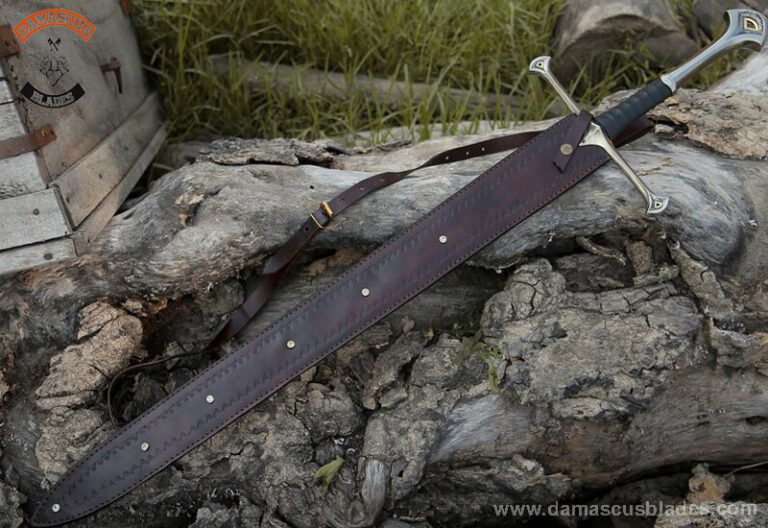 Damascus Steel Handmade Sword 32" Inches Sword with Sheath