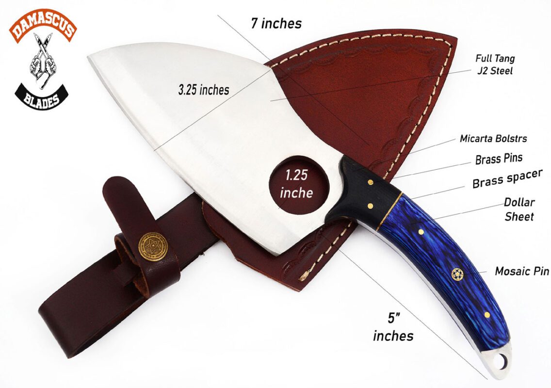 Finger Hole Meat Cleaver Kitchen Boning Outdoor Butcher Knife