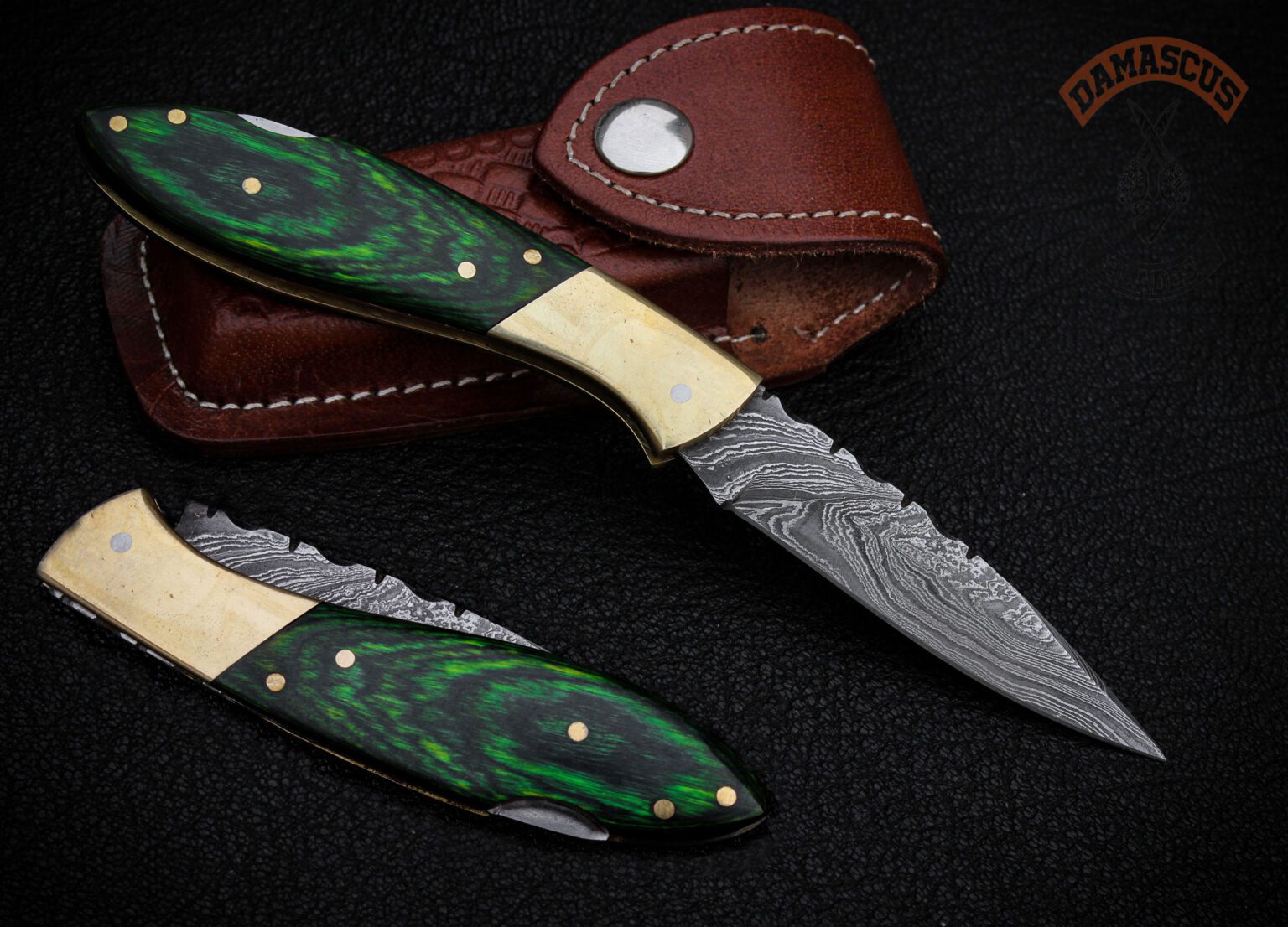 Custom Damascus Steel Folding Pocket Knife | EDC Gift Knife