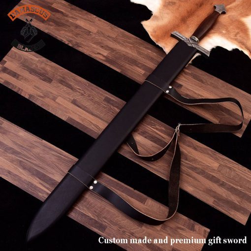 Handmade Damascus Steel Blade Sword with Scabbard