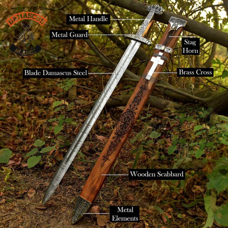 Viking Sword with Scabbard | Handmade Damascus Blades Sword
